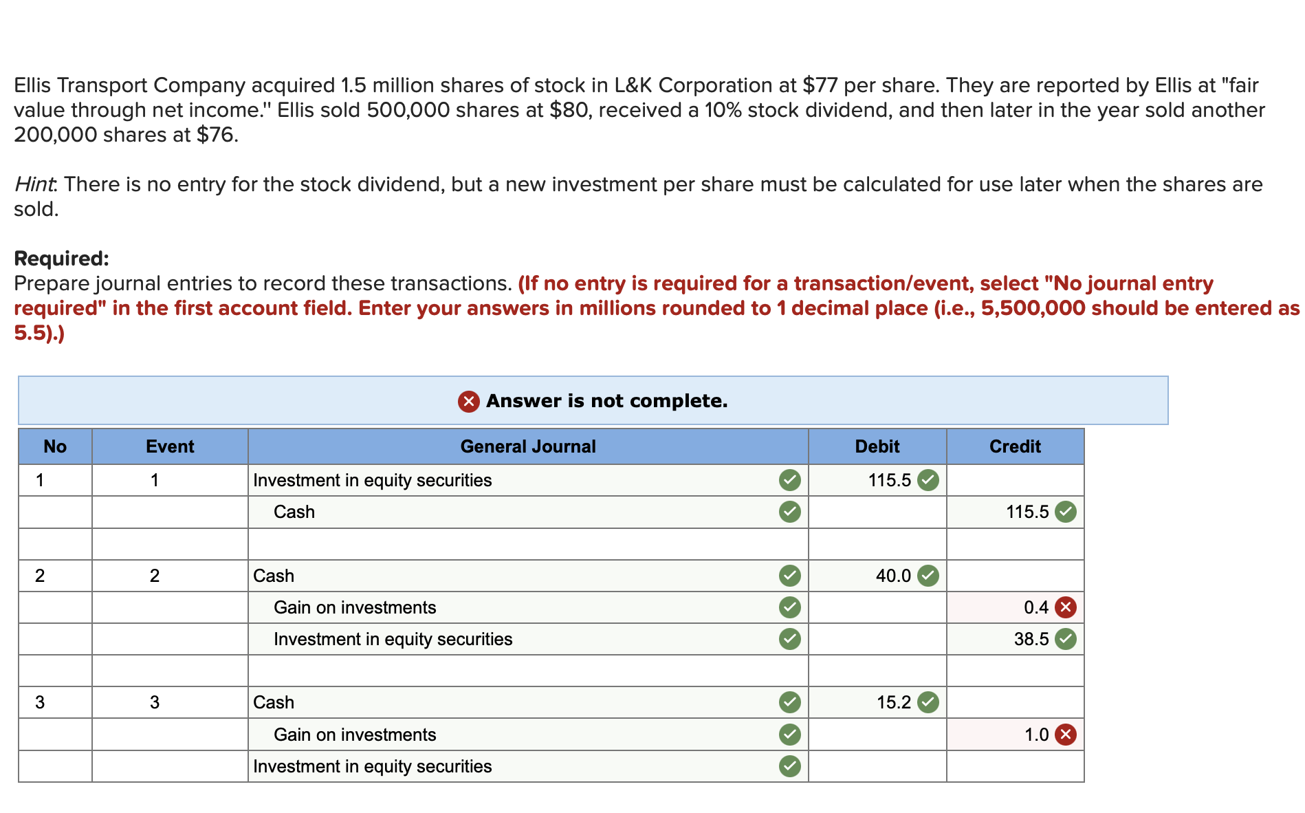 Solved Ellis Transport Company acquired 1.5 million shares | Chegg.com