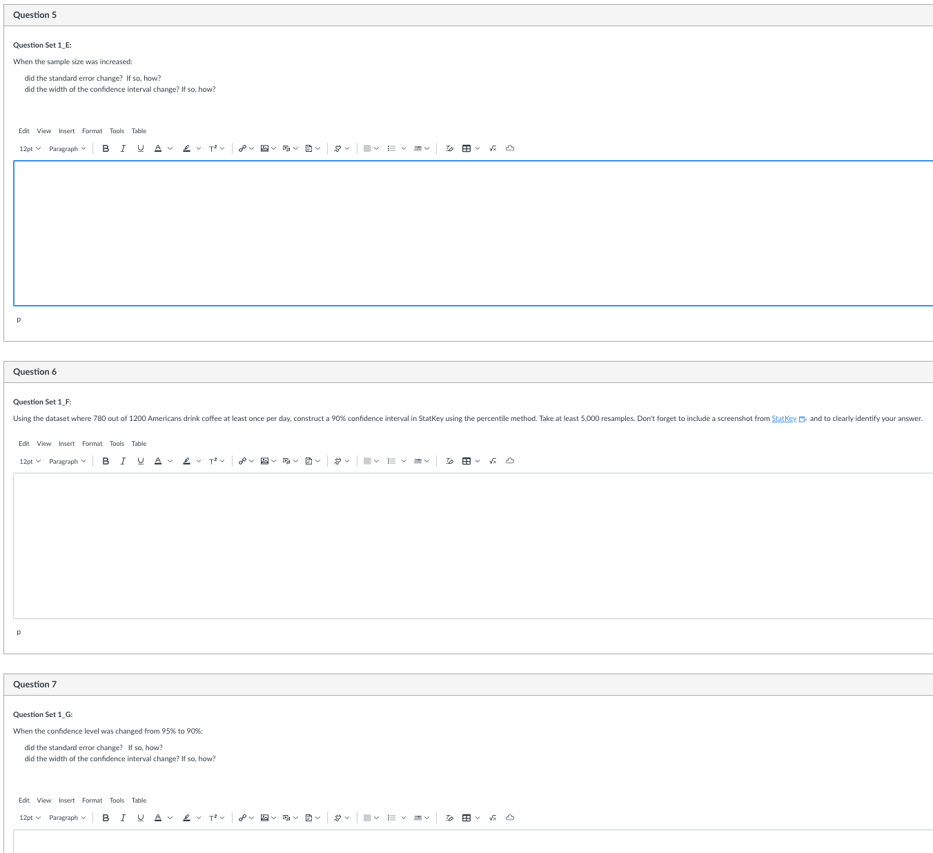Solved Question Set 1_C: Given your confidence interval in | Chegg.com