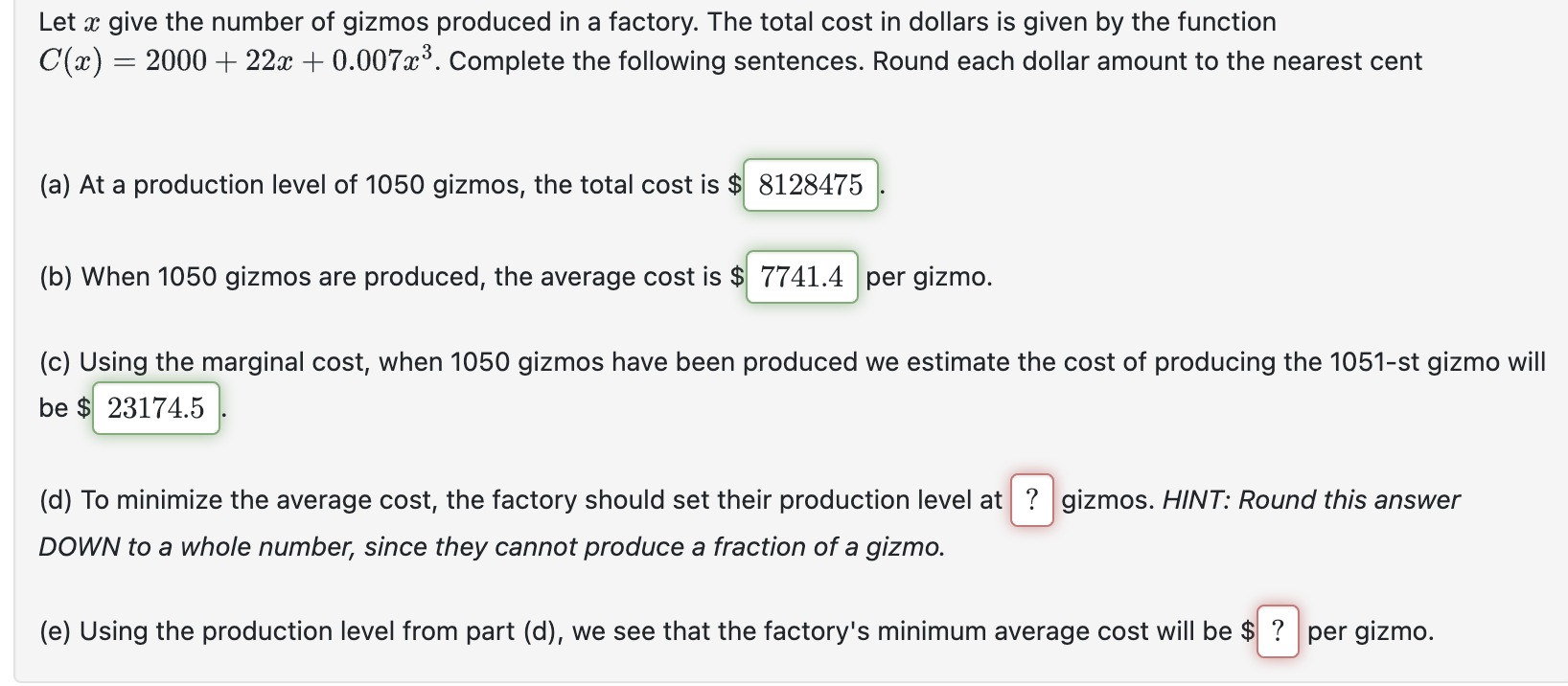 Solved All I need help with is part d and e, ﻿the rest is | Chegg.com