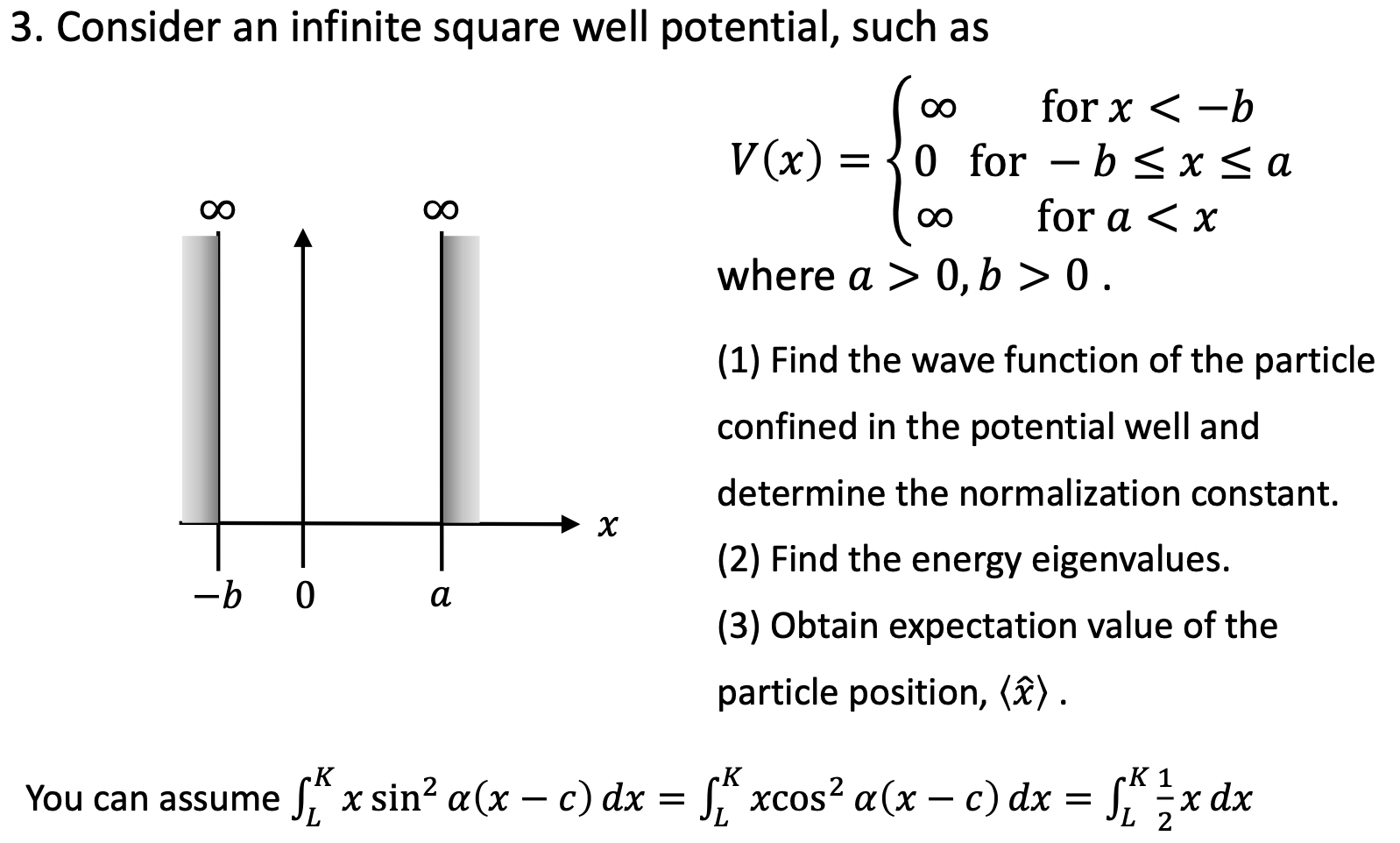 Solved 3. Consider an infinite square well potential, such | Chegg.com