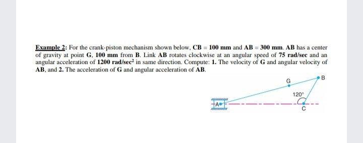 Solved Example 2: For the crank-piston mechanism shown | Chegg.com