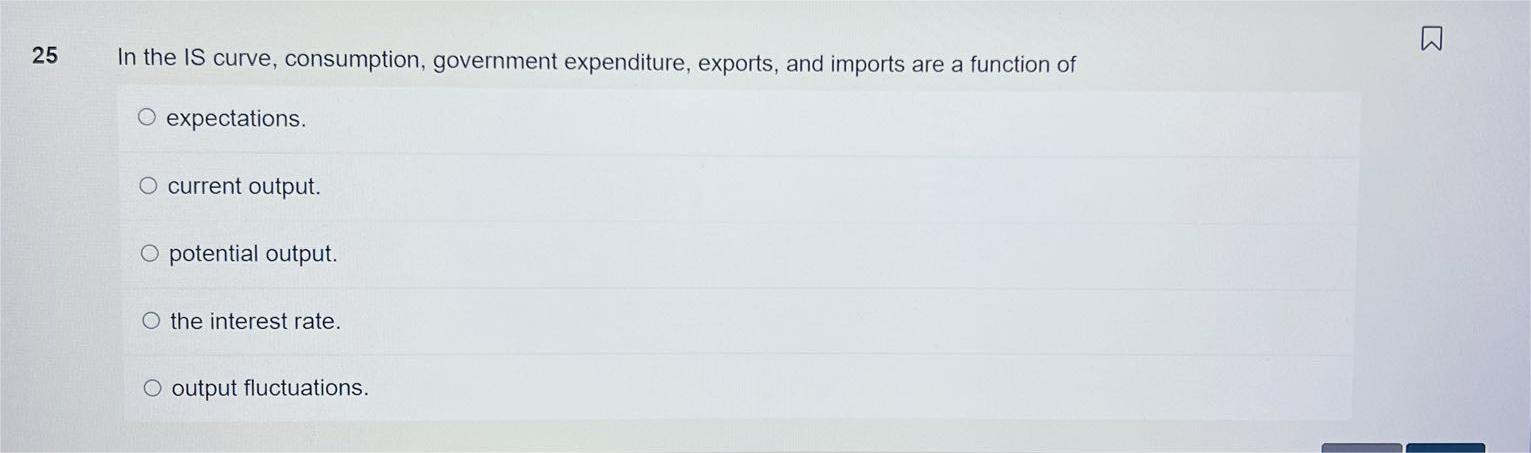 Solved 25 ﻿In the IS curve, consumption, government | Chegg.com