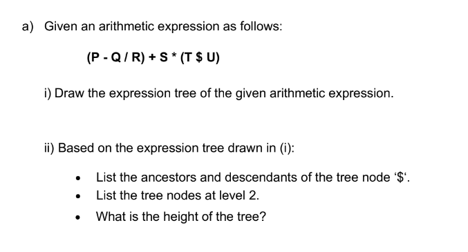 Solved A Given An Arithmetic Expression As Follows P Qr 3779