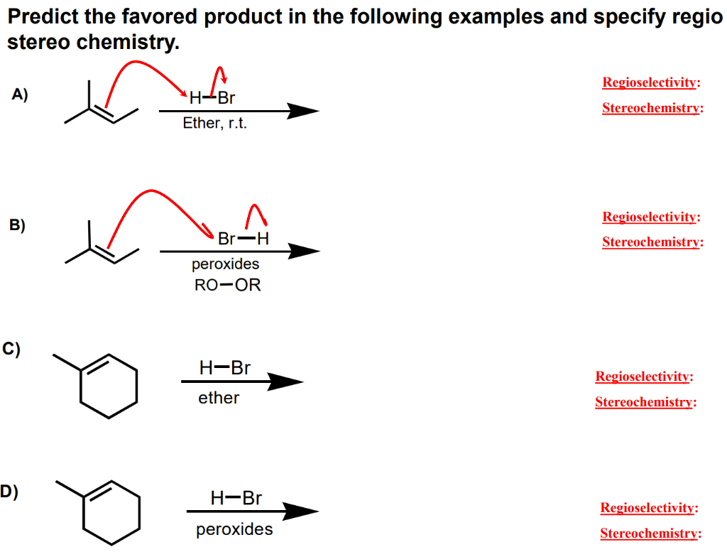 Solved Predict the favored product in the following examples | Chegg.com