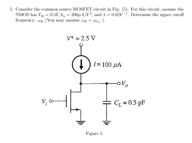 Solved Consider the common source MOSFET circuit in Fig. | Chegg.com