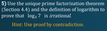 Solved 5) Use the unique prime factorization theorem | Chegg.com