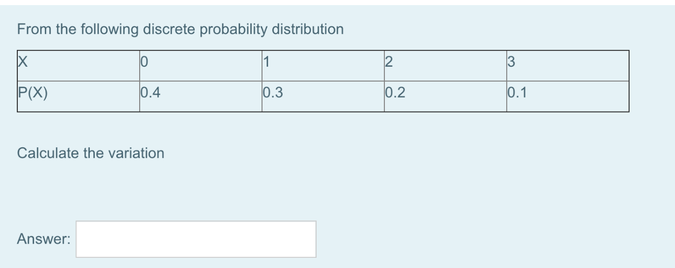 Solved From the following discrete probability distribution | Chegg.com