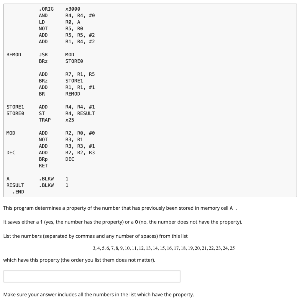 Solved .ORIG AND LD NOT ADD ADD x3000 R4, R4, #0 RO, A R5, | Chegg.com
