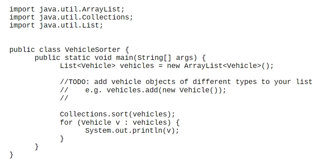 Solved 3 Sorting Using Type Checking Now that we have our | Chegg.com
