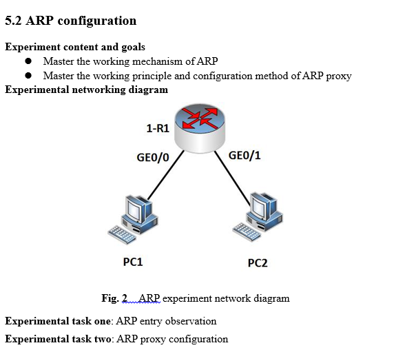 Solved 5.2 ARP configuration Experiment content and goals | Chegg.com