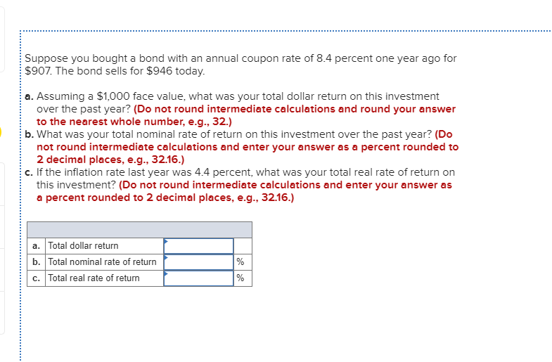 Solved Suppose you bought a bond with an annual coupon rate | Chegg.com