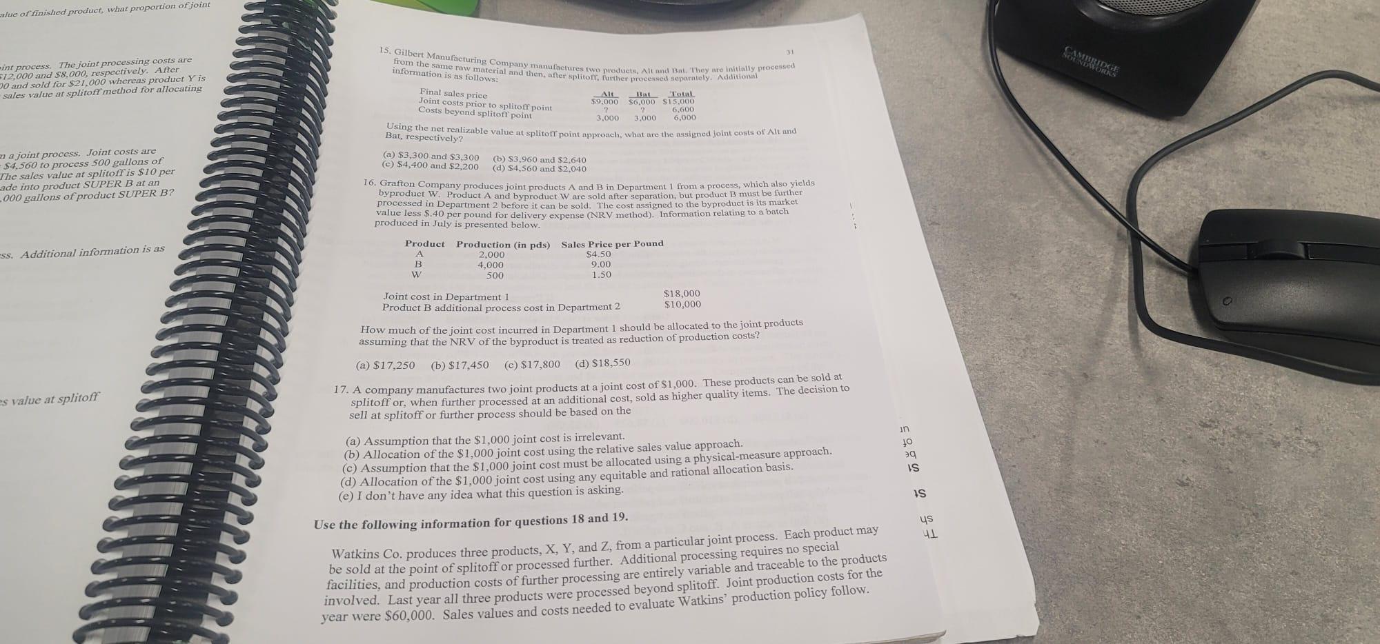 Solved alue of finished product, what proportion of joint 31 | Chegg.com