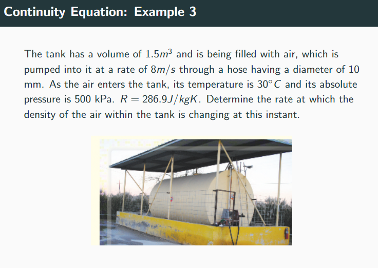 Solved The tank has a volume of 1.5 m3 and is being filled | Chegg.com