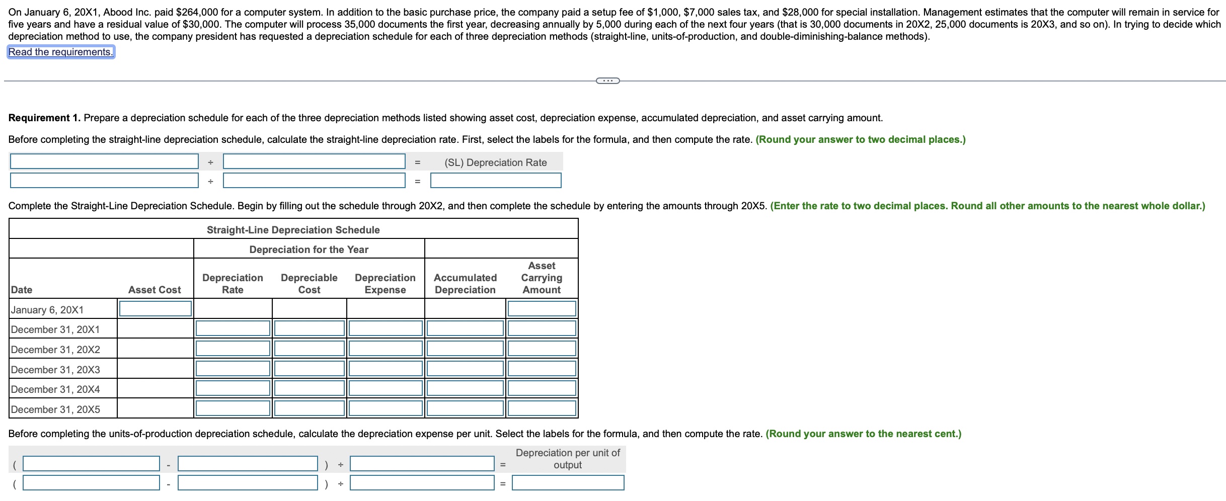 Solved Read the requirements. | Chegg.com