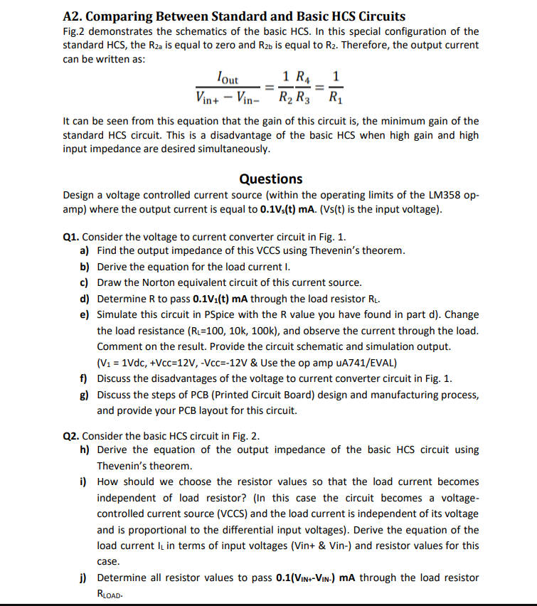 Solved A. Howland Current Source In some applications, we | Chegg.com