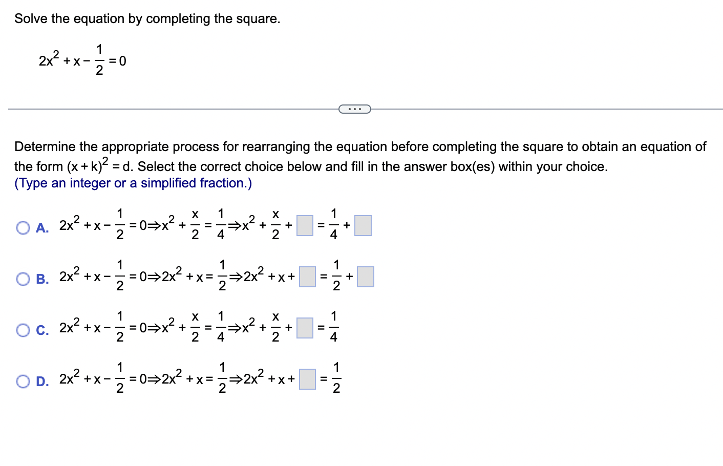 Solved Solve the equation by completing the square. | Chegg.com