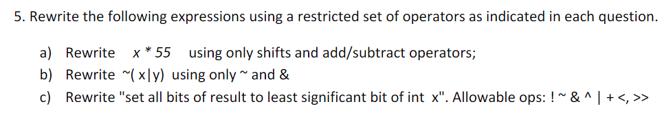 Solved 5. Rewrite the following expressions using a | Chegg.com