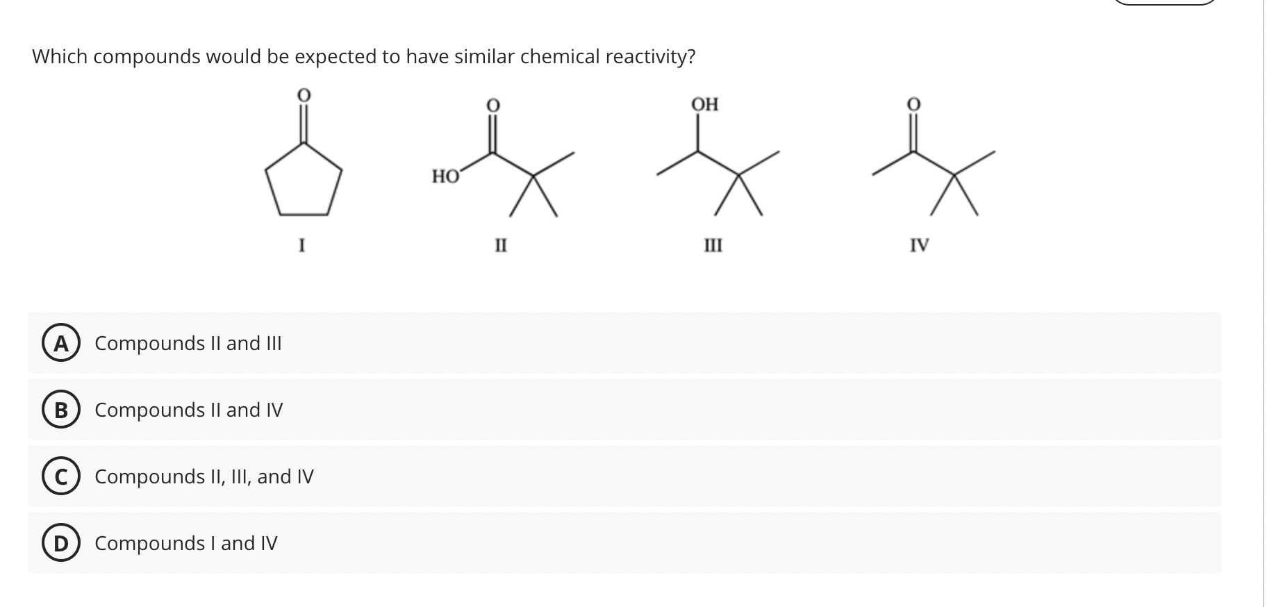 Solved Which compounds would be expected to have similar | Chegg.com