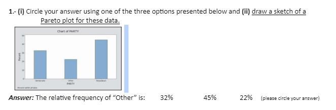 Solved 1.- (i) Circle your answer using one of the three | Chegg.com