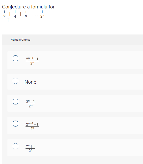 Solved Conjecture a formula for 1 1 2 + + +. 4 21 - ? | Chegg.com