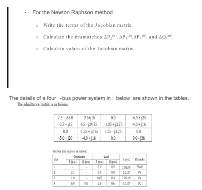 Solved - For the Newton Raphson method Write the terms of | Chegg.com