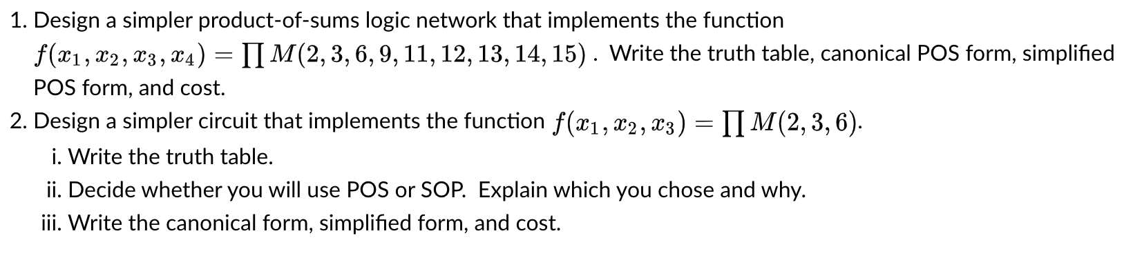 Solved 1. Design a simpler product-of-sums logic network | Chegg.com