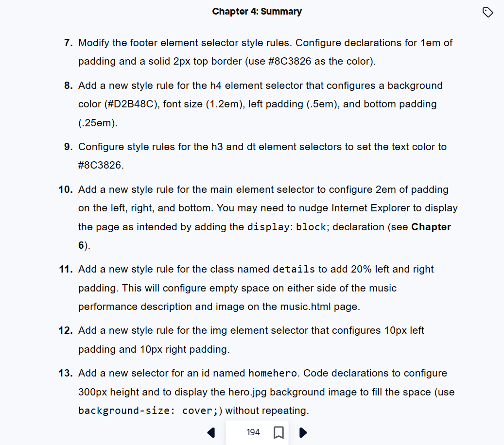 Solved Task 5: Configure the CSS. Open javajam.css in a text | Chegg.com