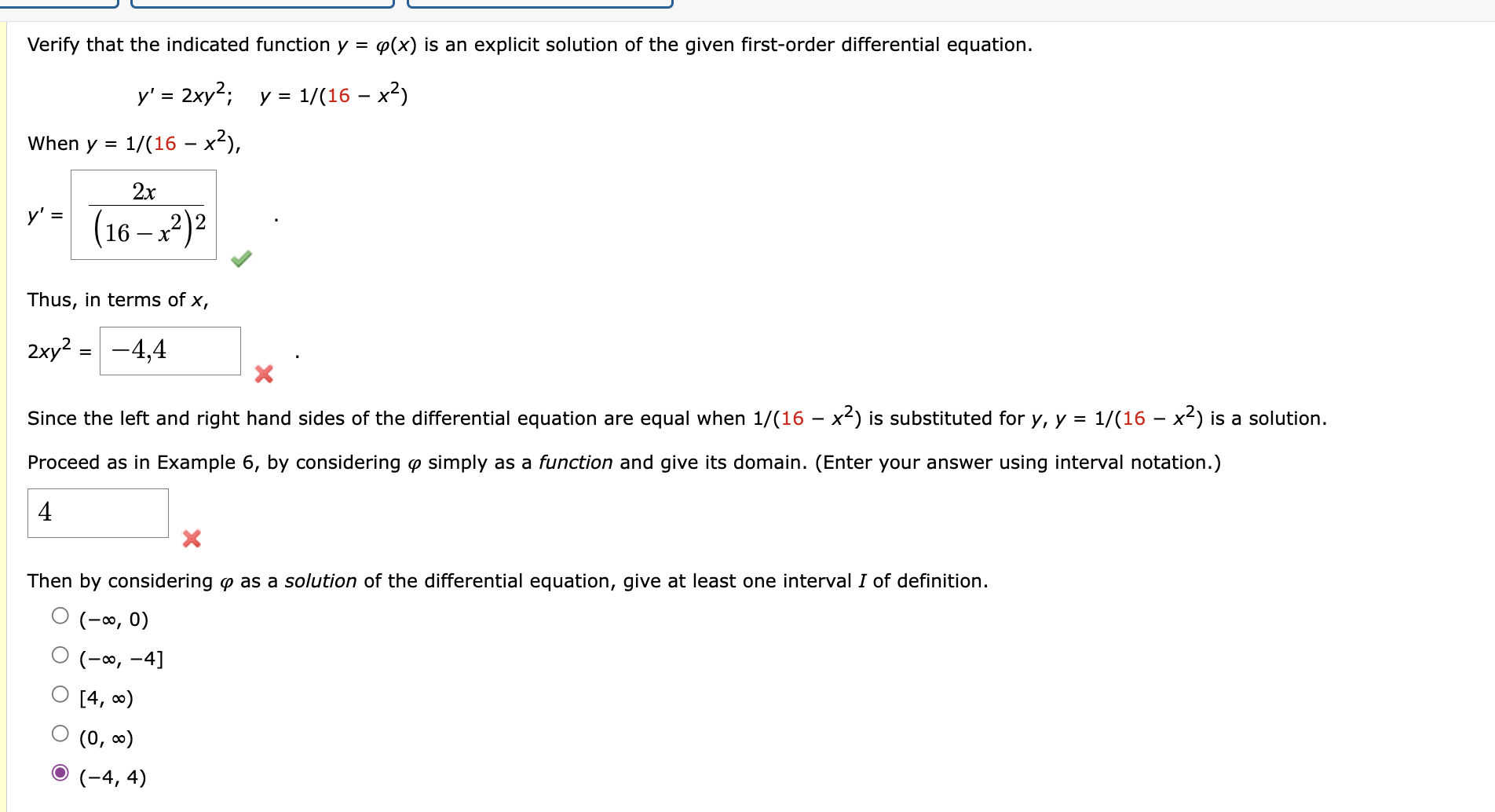Solved Verify that the indicated function y=φ(x) is an | Chegg.com
