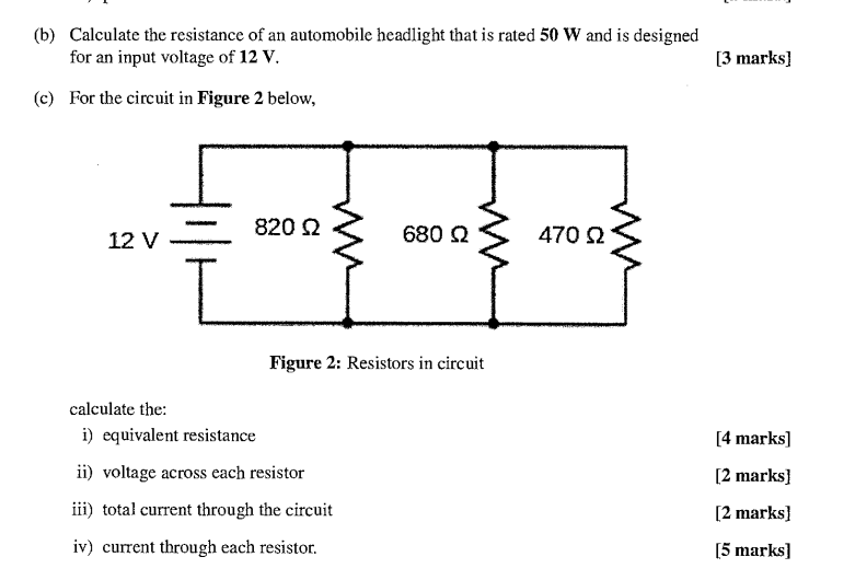 Solved (b) Calculate the resistance of an automobile | Chegg.com