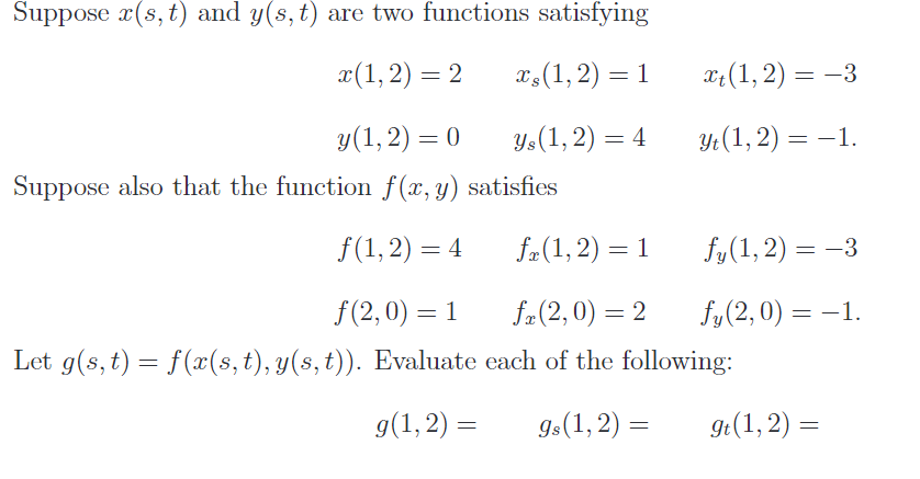 Solved Suppose x(s,t) and y(s,t) are two functions | Chegg.com
