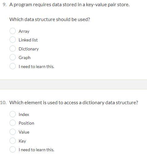 Solved 9. A program requires data stored in a key-value pair | Chegg.com