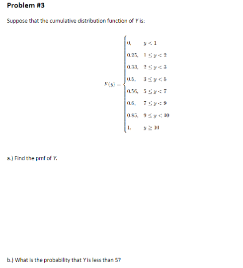Solved Suppose that the cumulative distribution function of | Chegg.com