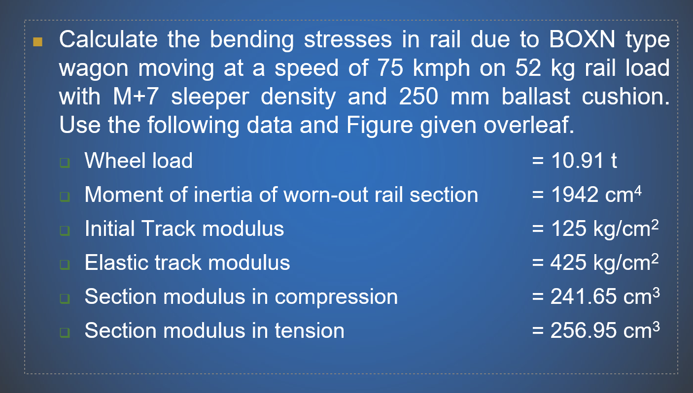 Solved - Calculate the bending stresses in rail due to BOXN | Chegg.com