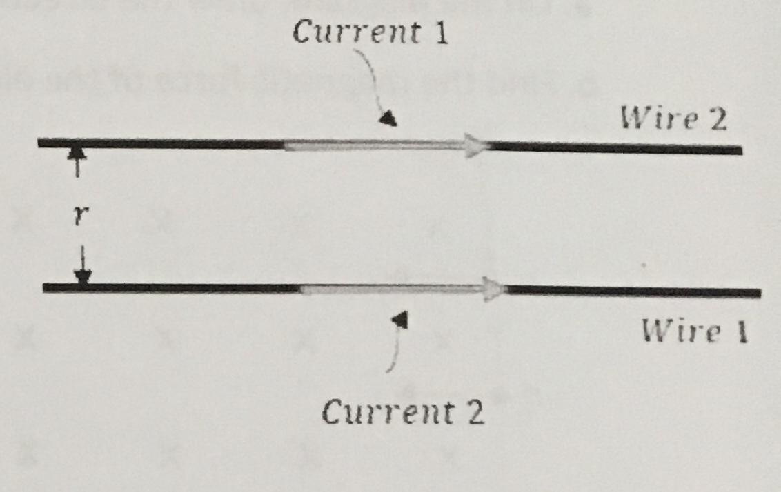 Solved Look at the two current carrying wires with the | Chegg.com