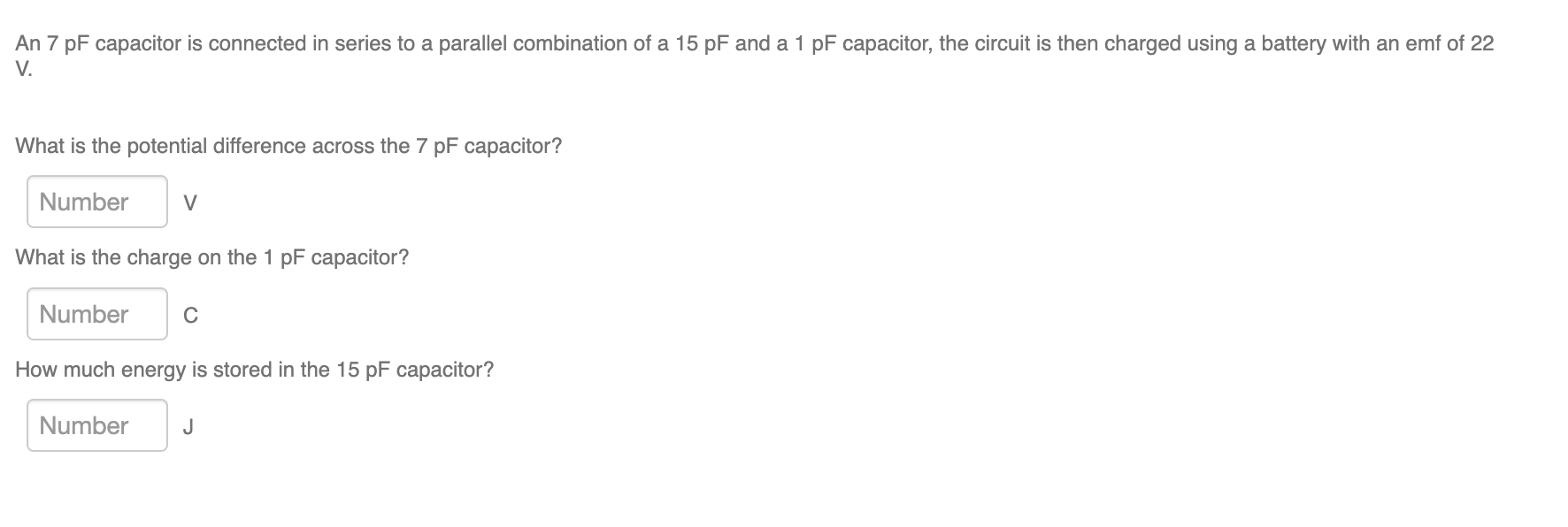 Solved An 7pF capacitor is connected in series to a parallel | Chegg.com