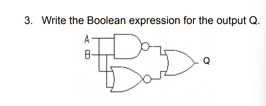 Solved 3. ﻿Write the Boolean expression for the output Q. | Chegg.com