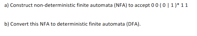 Solved a) Construct non-deterministic finite automata (NFA) | Chegg.com