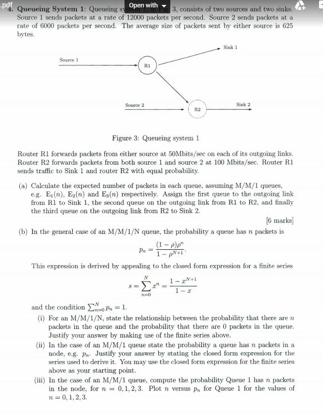 Solved Open with v 4. Queueing System 1: Queueing s 3, | Chegg.com