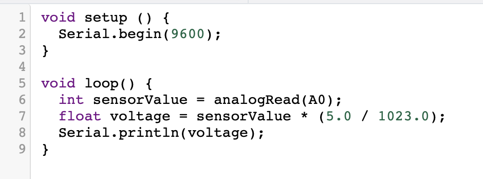 Solved void setup () \{ Serial.begin(9600); \} void loop( ) | Chegg.com