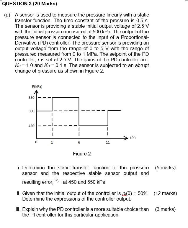 Solved QUESTION 3 (20 Marks) (a) A sensor is used to measure | Chegg.com