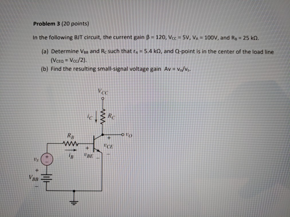 Solved Problem 3 (20 points) In the following BIT circuit, | Chegg.com