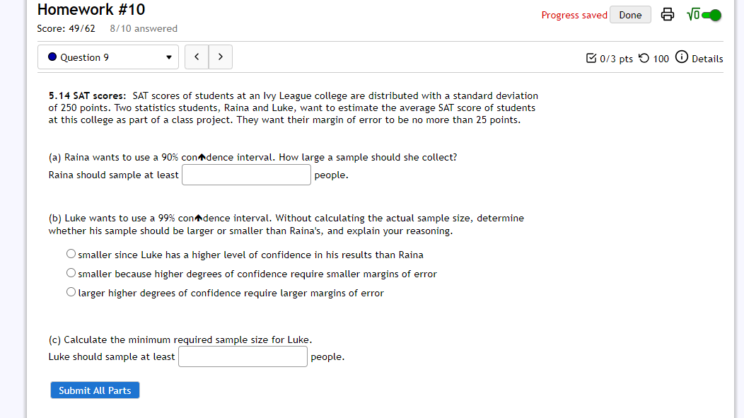 Solved 5.14 ﻿SAT scores: SAT scores of students at an Ivy | Chegg.com