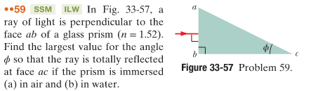 [Solved]: 59 ILW In Fig. 33-57, a ray of light is perpendi