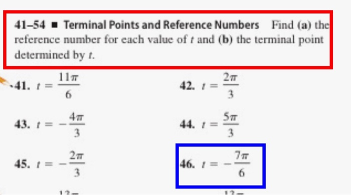 Solved 41-54Terminal Points and Reference Numbers Find (a) | Chegg.com