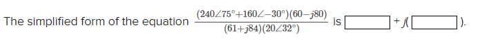 The simplified form of the equation | Chegg.com