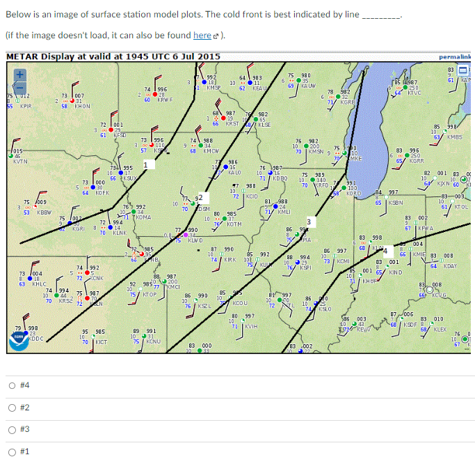 Solved Below is an image of surface station model plots. The | Chegg.com