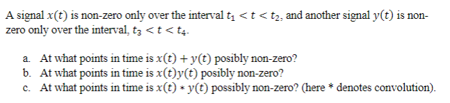 Solved A signal x(t) is non-zero only over the interval tı | Chegg.com