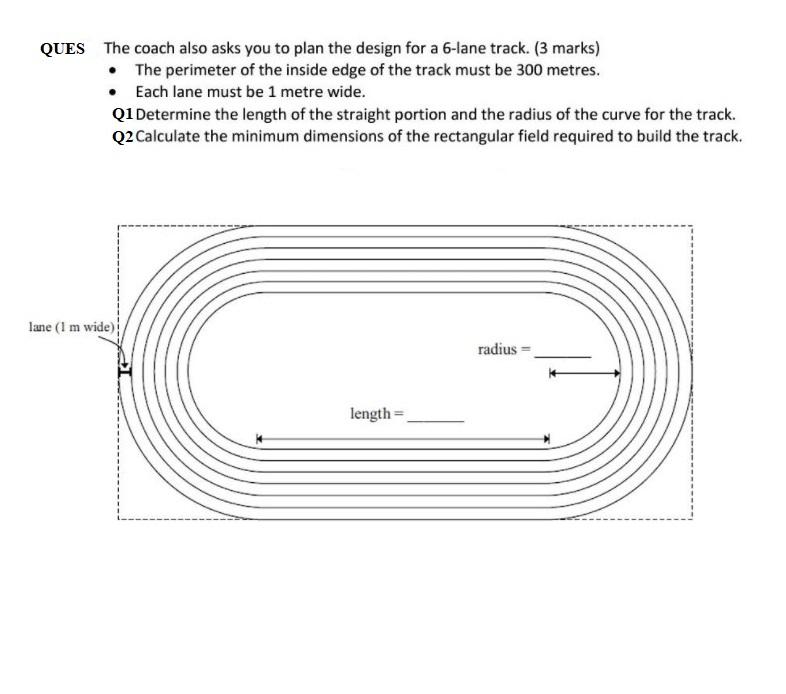 Solved QUES The coach also asks you to plan the design for a | Chegg.com