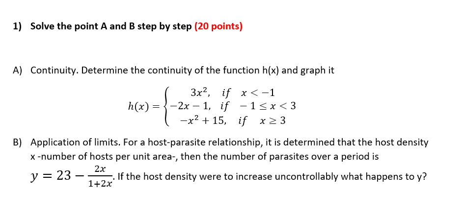 Solved 1) Solve the point A and B step by step (20 points) | Chegg.com