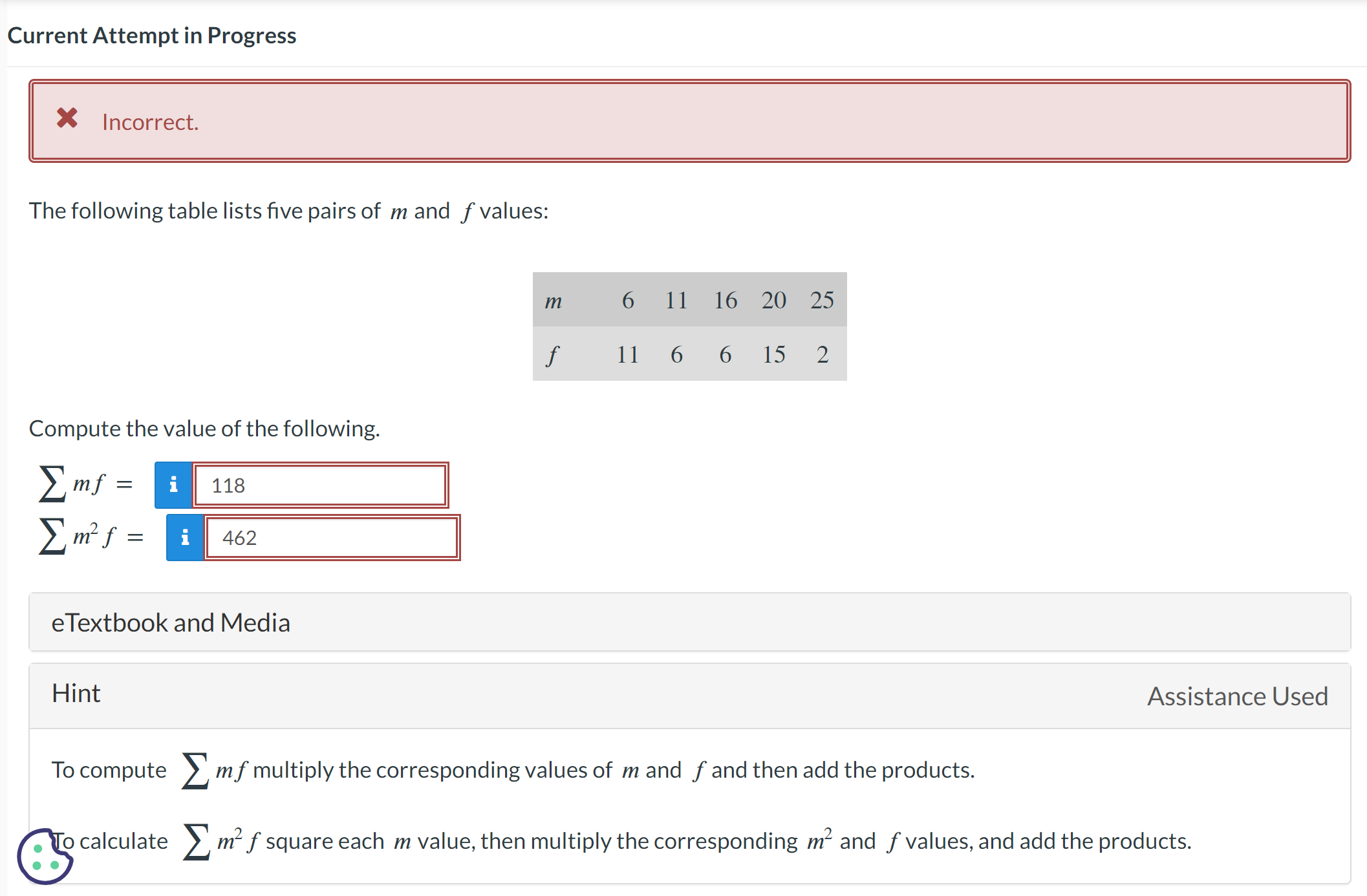 Solved Even with the hint, I can't get the right answer. | Chegg.com
